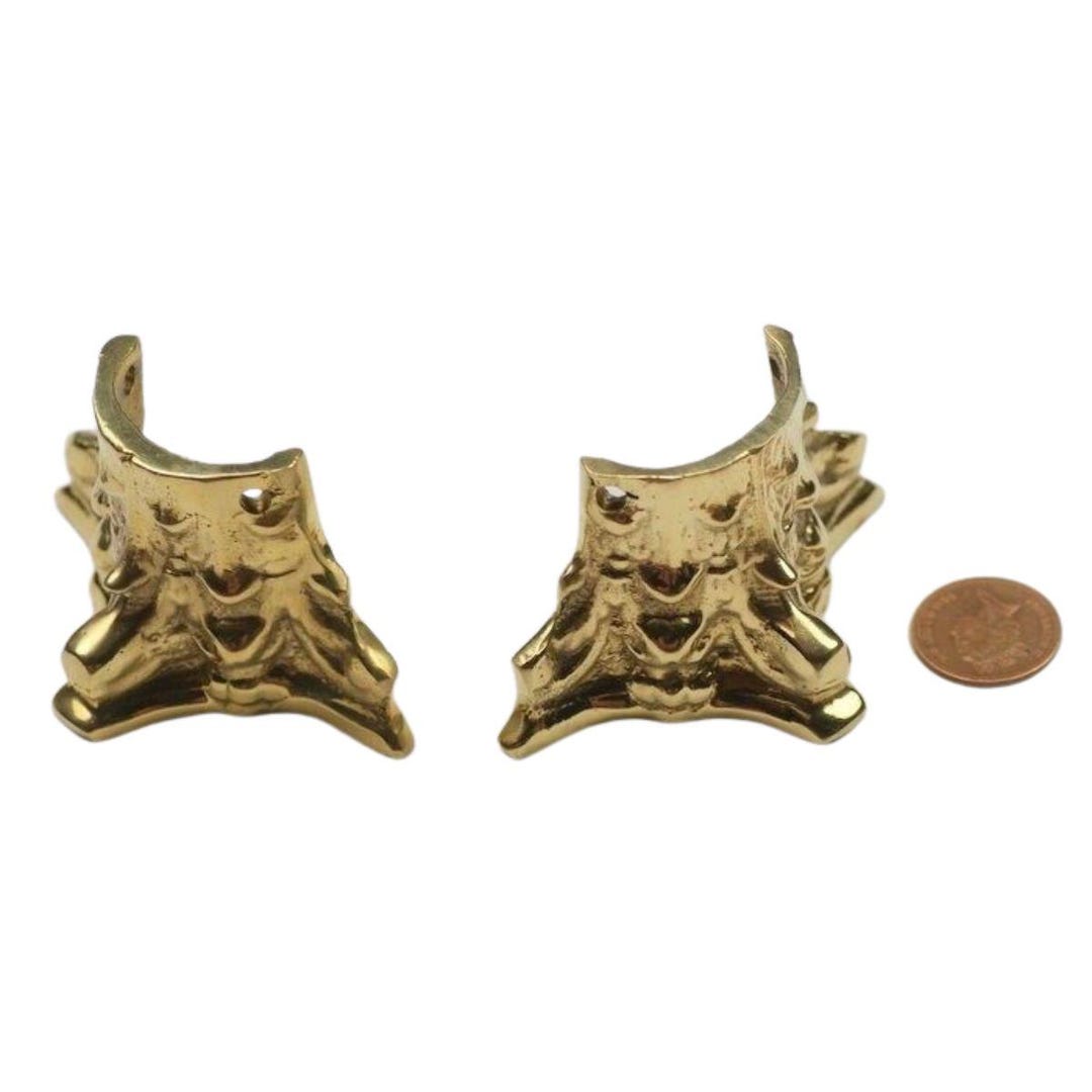2x Clock Brass Feet for Mantle Clocks Metal Ornamental Clockmakers ...