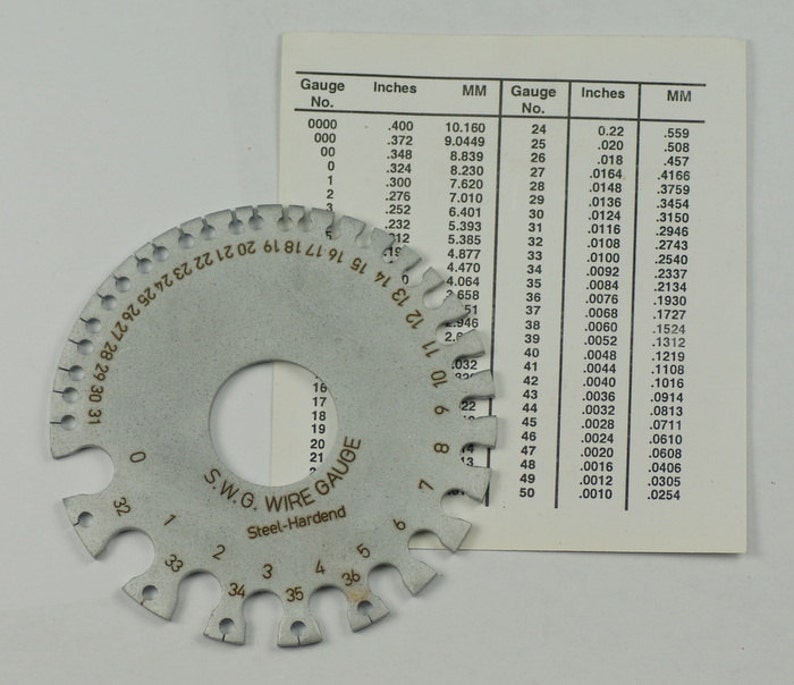 Stainless Steel Round Wire SWG & MM Measuring Gauge | Etsy
