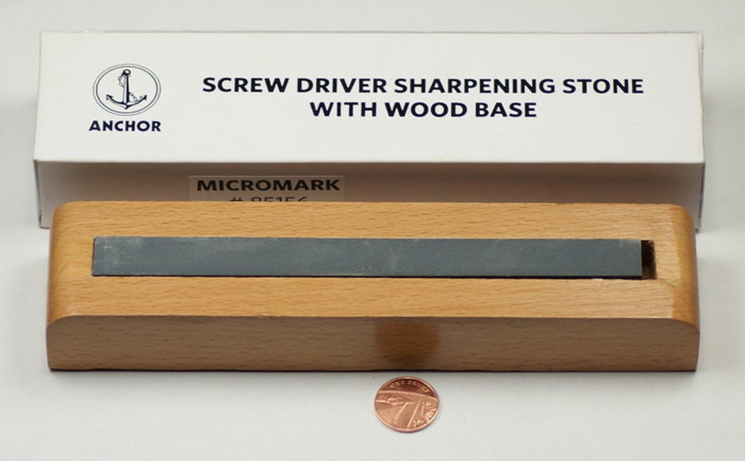 Screwdrivers Emery Sharpening Stone Wood Base Tools Finishing Sharpener ...