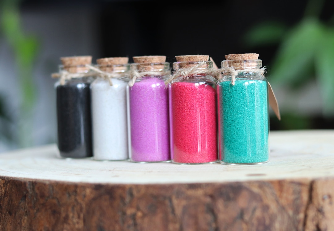 Colored Sand Glass Jars - Set of 5 - Etsy