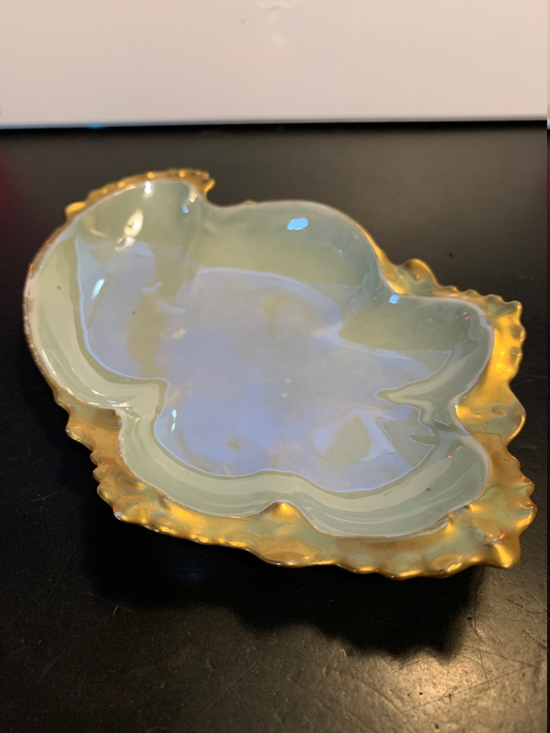 Gold Gilded Small Signed Porcelain Dish Pin Tray - Etsy