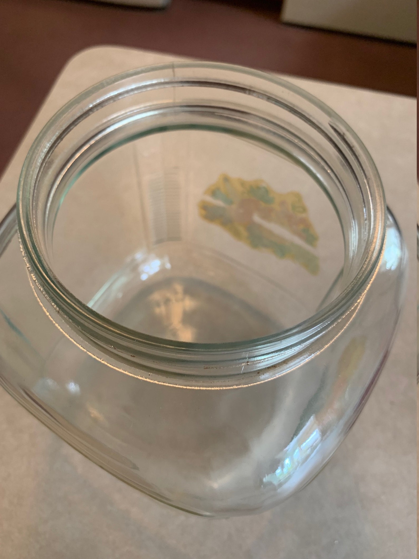 Large Ribbed Jar With Applied Floral Red Screw Top - Etsy