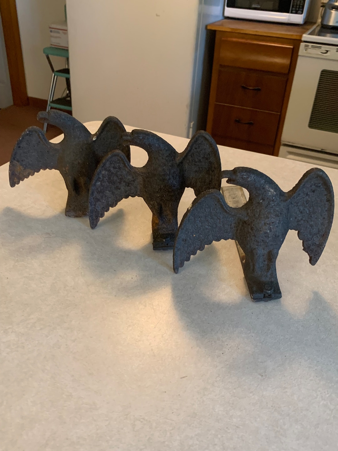 Set of 3 Cast Iron Eagle Snow Birds Federal Colonial - Etsy
