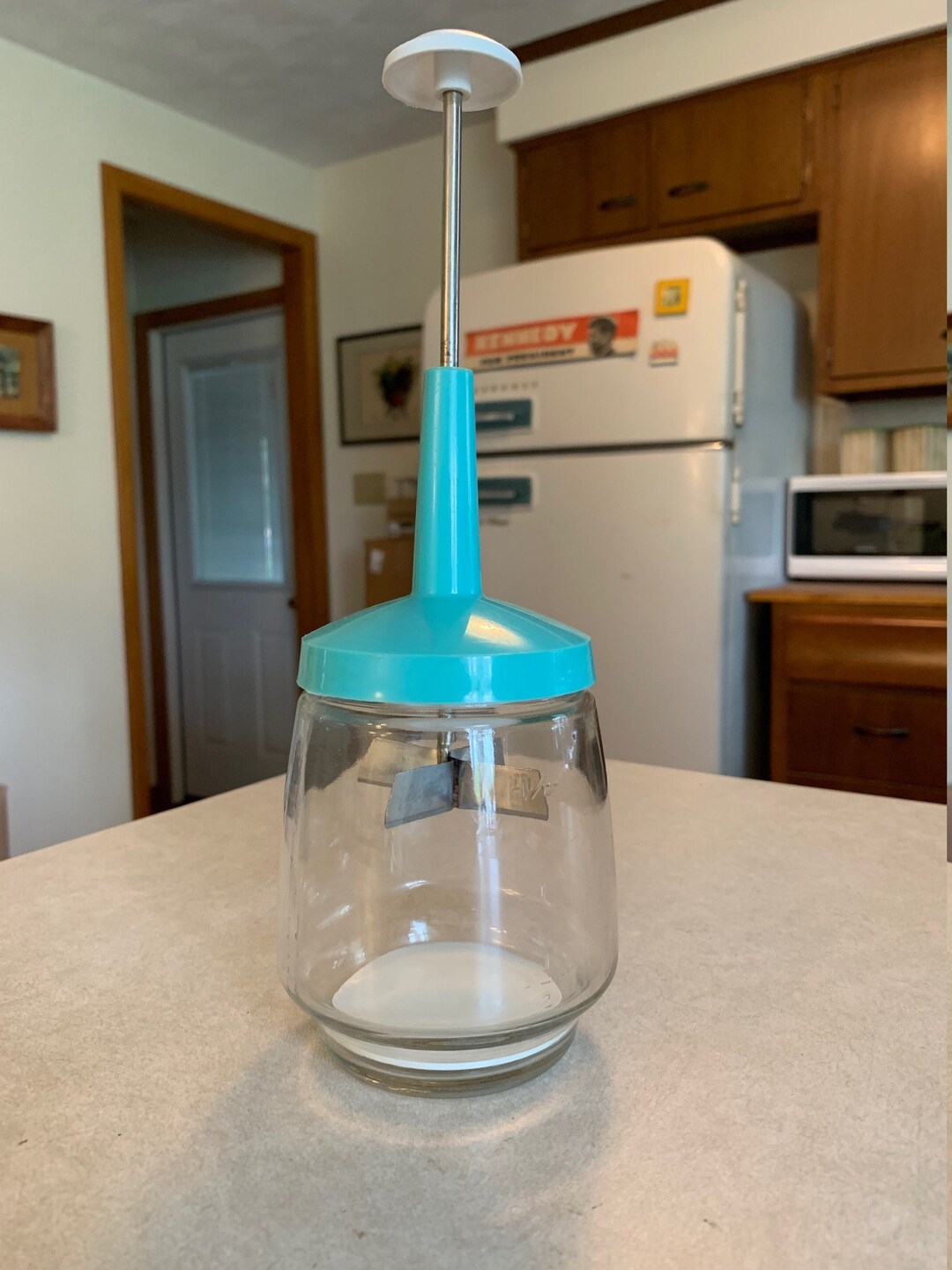 Turquoise Kitchen Hand Chopper MCM - Etsy