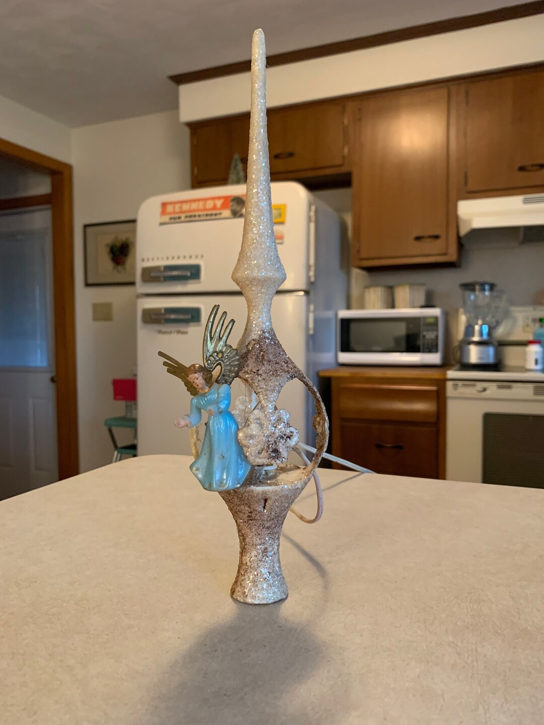 Very Old Lighted Christmas Tree Topper Blue Angel - Etsy