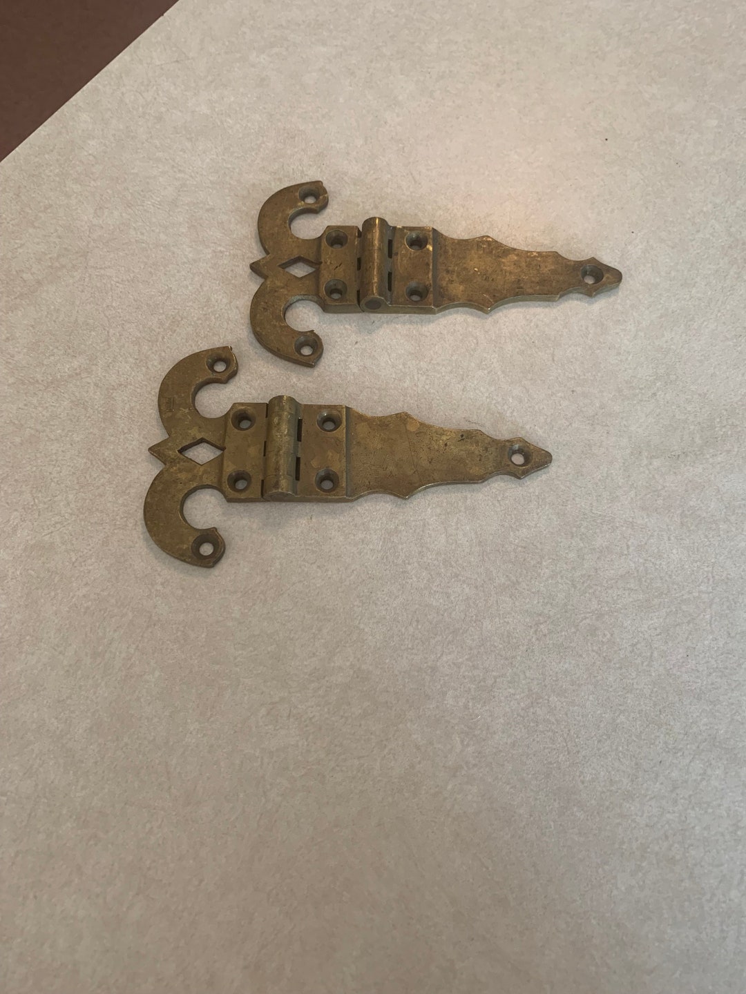 Large Set of Ornate Solid Brass Hinges - Etsy