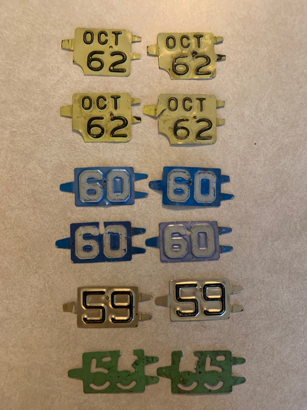 Pair of Old License Plate Date Insert Tabs - Etsy