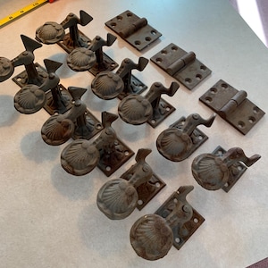 Six Pair of Clam Shell Shutter Dogs and Hinges - Etsy