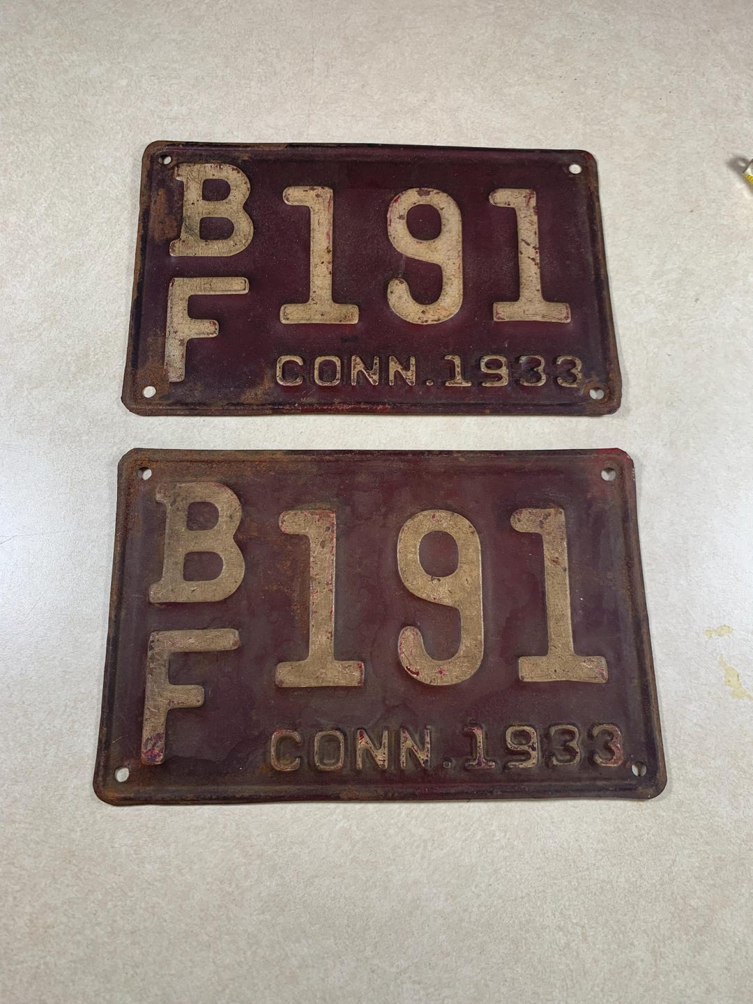 Matched Set of Low Number 1933 CT License Plates - Etsy
