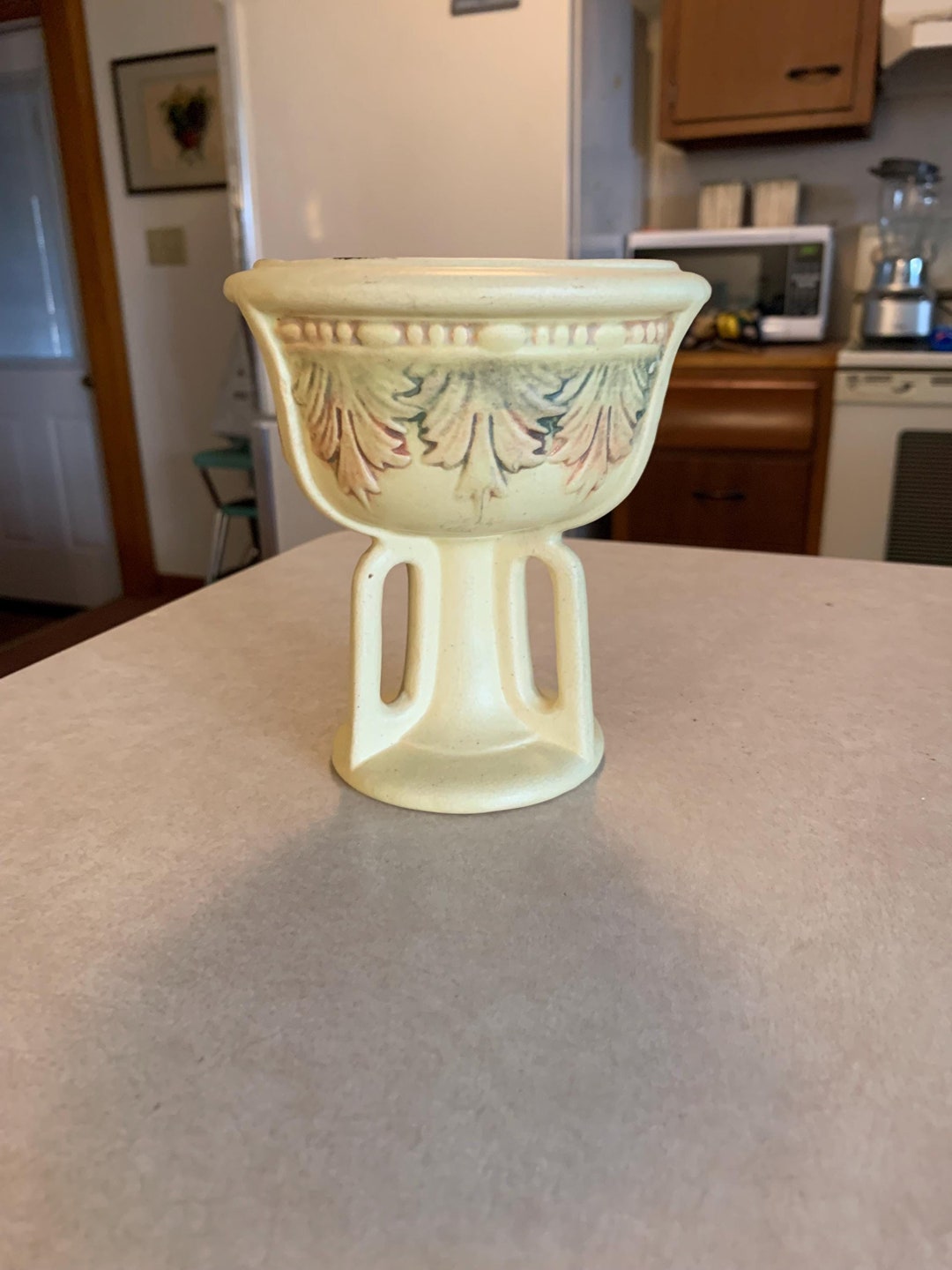 Signed Weller Pedestal Compote Roma Pattern - Etsy