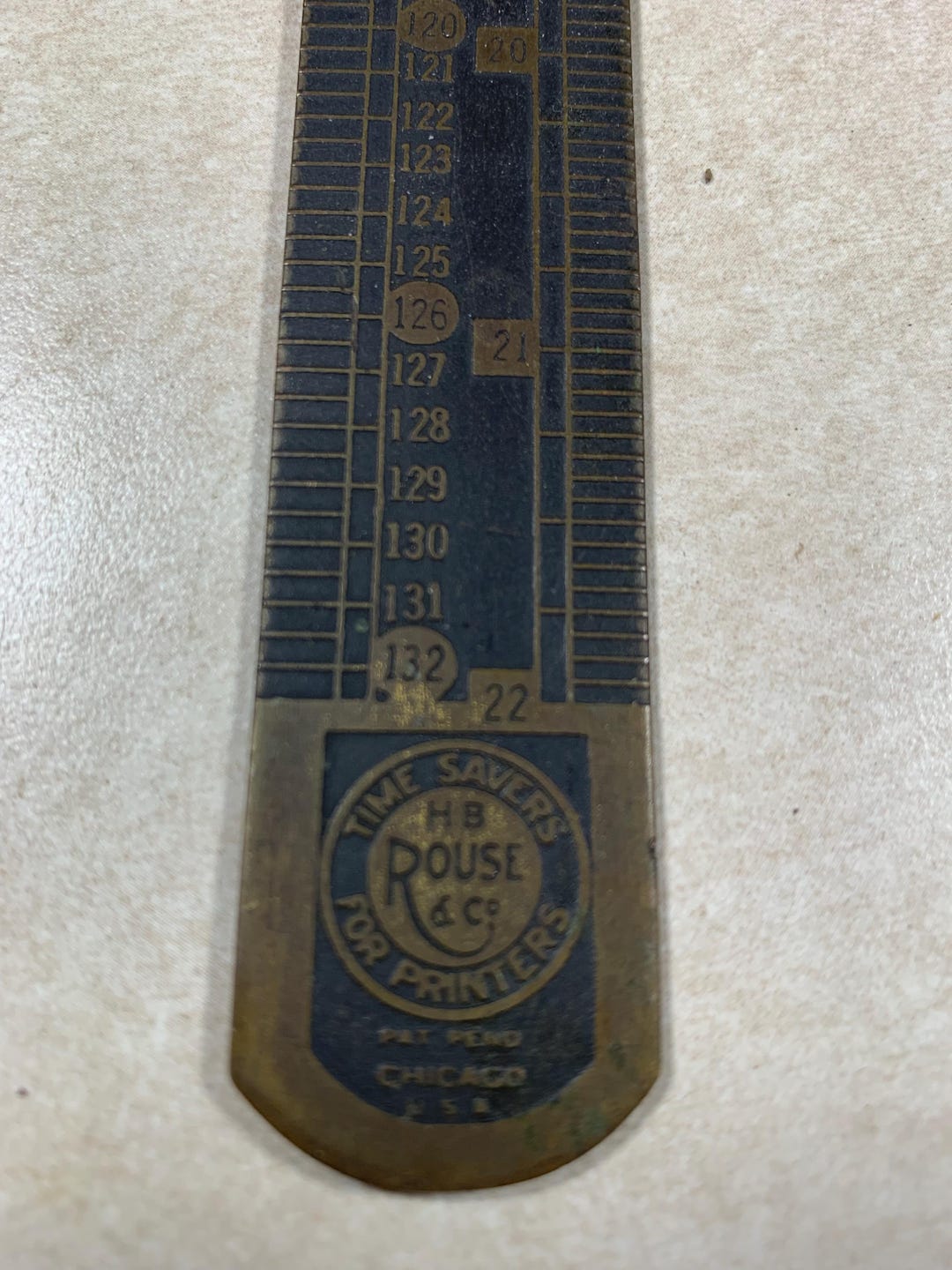 Vintage HB Rouse & Co Brass Printers Line Gauge Chicago - Etsy