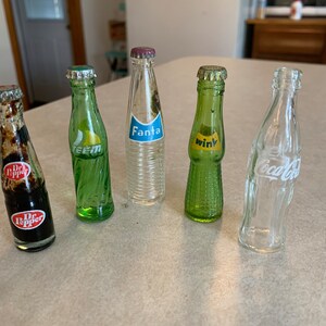 Set of 5 Miniature Glass Soda Bottles - Etsy
