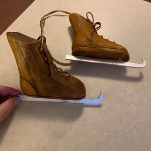 Artisan Made Folk Art Hand Carved Set of Small Wooden Ice Skates - Etsy