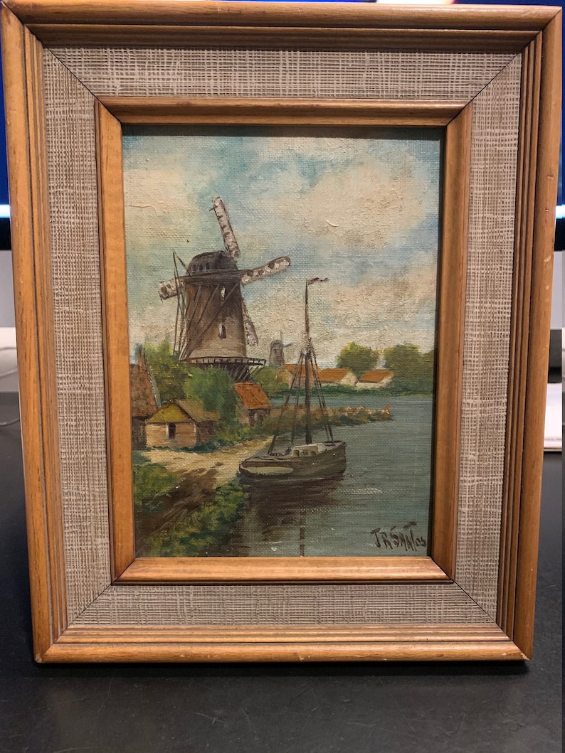 Signed Windmill Oil Painting | Etsy