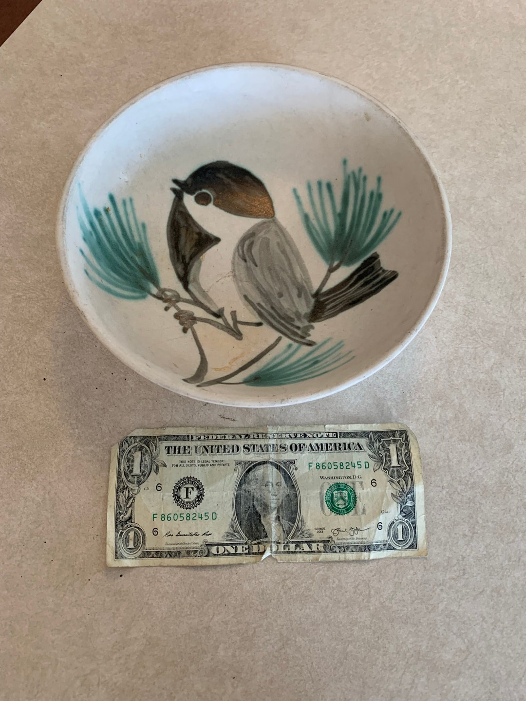Signed AD Anderson Design Studio Chickadee Pottery Bowl - Etsy