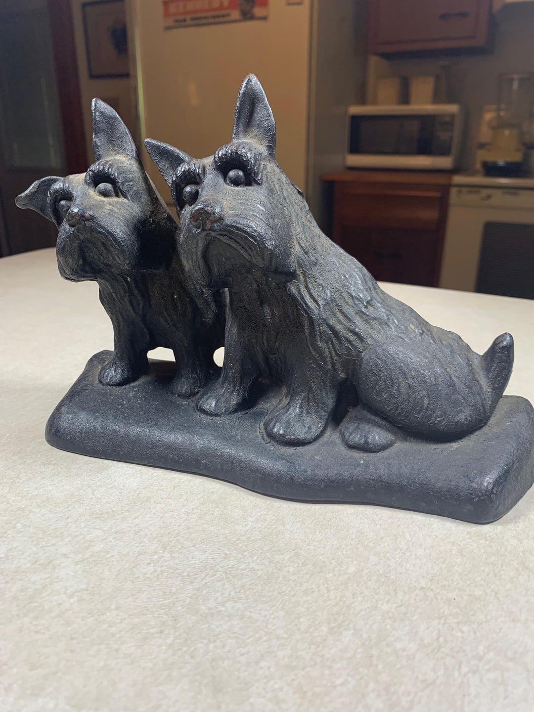 Black Cast Iron Pair of Scotty Dogs Door Stop - Etsy