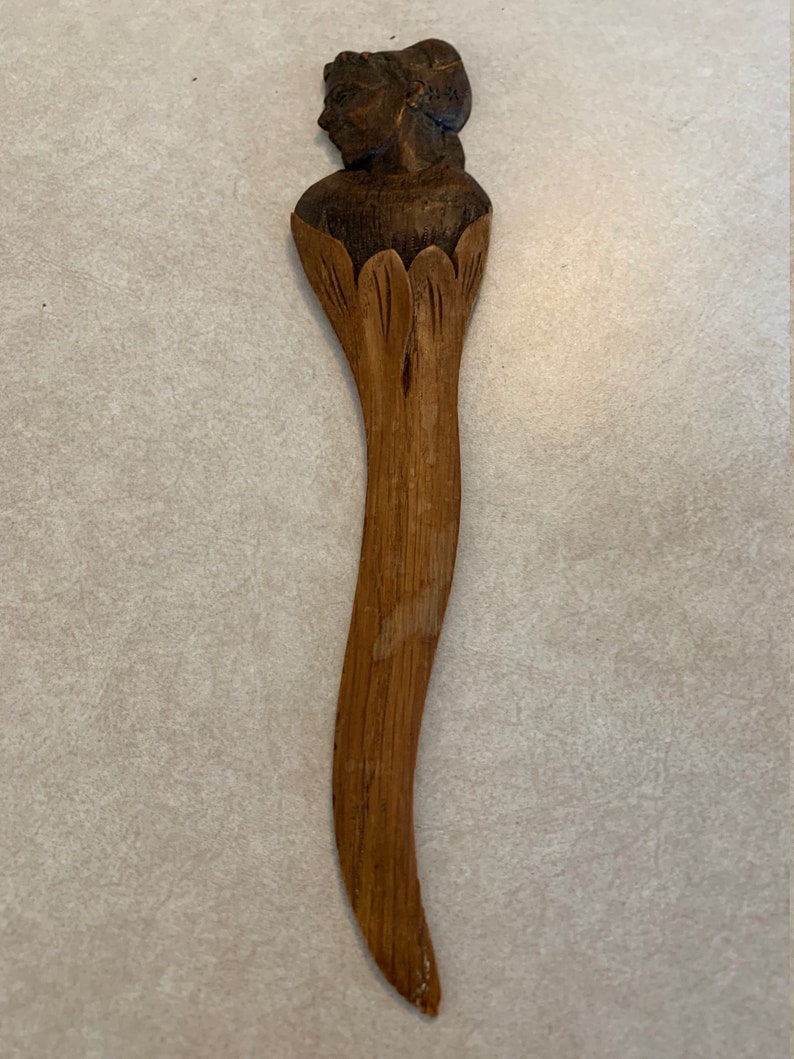 Old Carved Large Wooden Letter Opener | Etsy