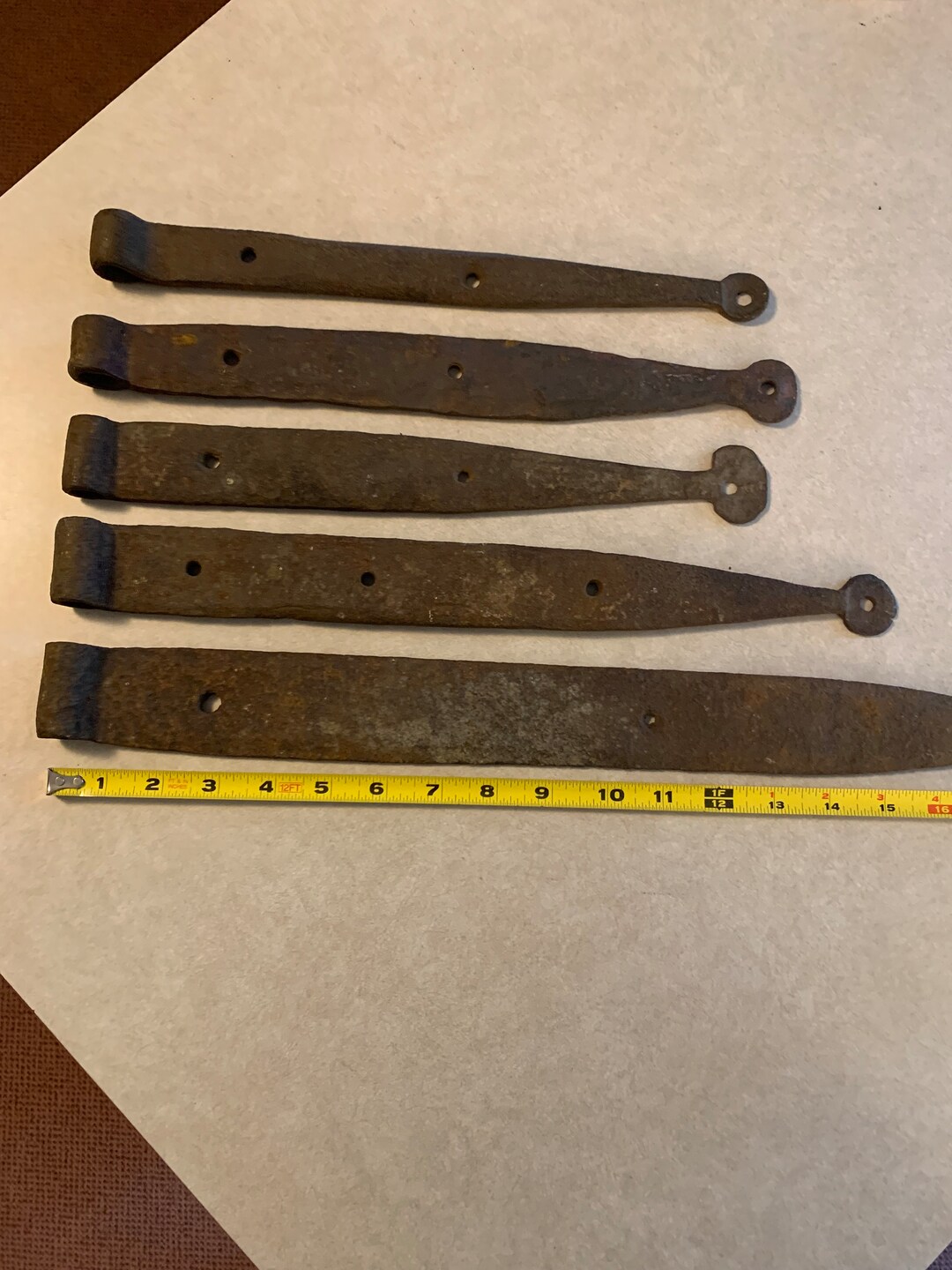 Large Set of Hand Forged 19th Century Steel Strap Hinges - Etsy