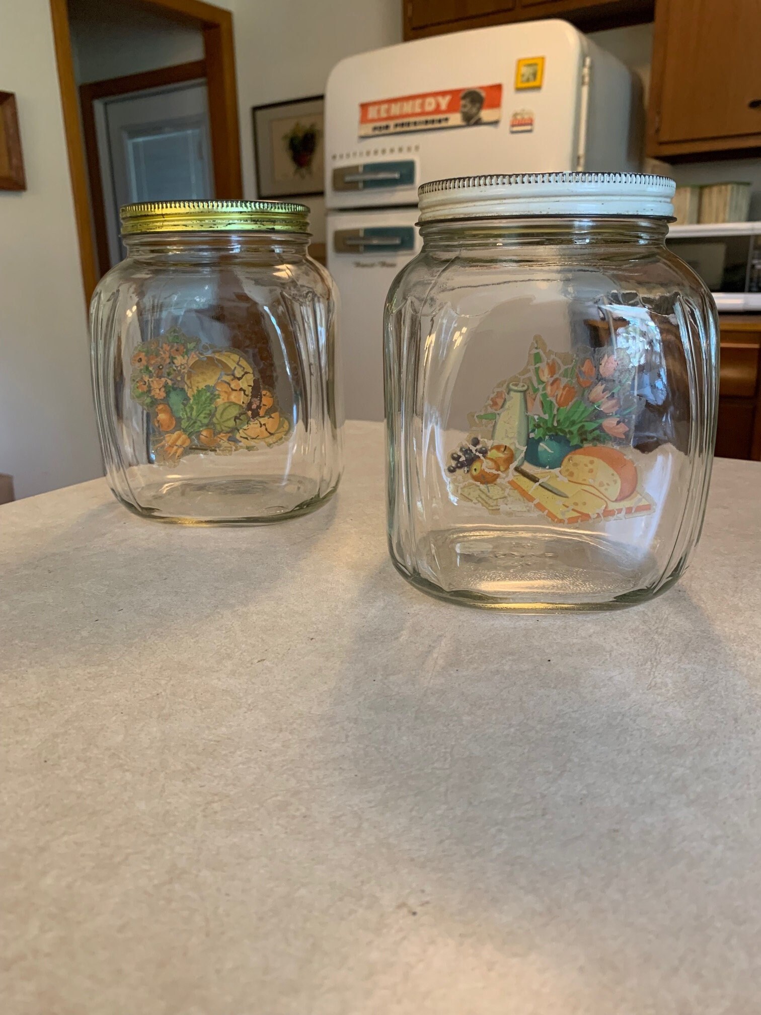 Covered Glass Jar With Applied Decor - Etsy
