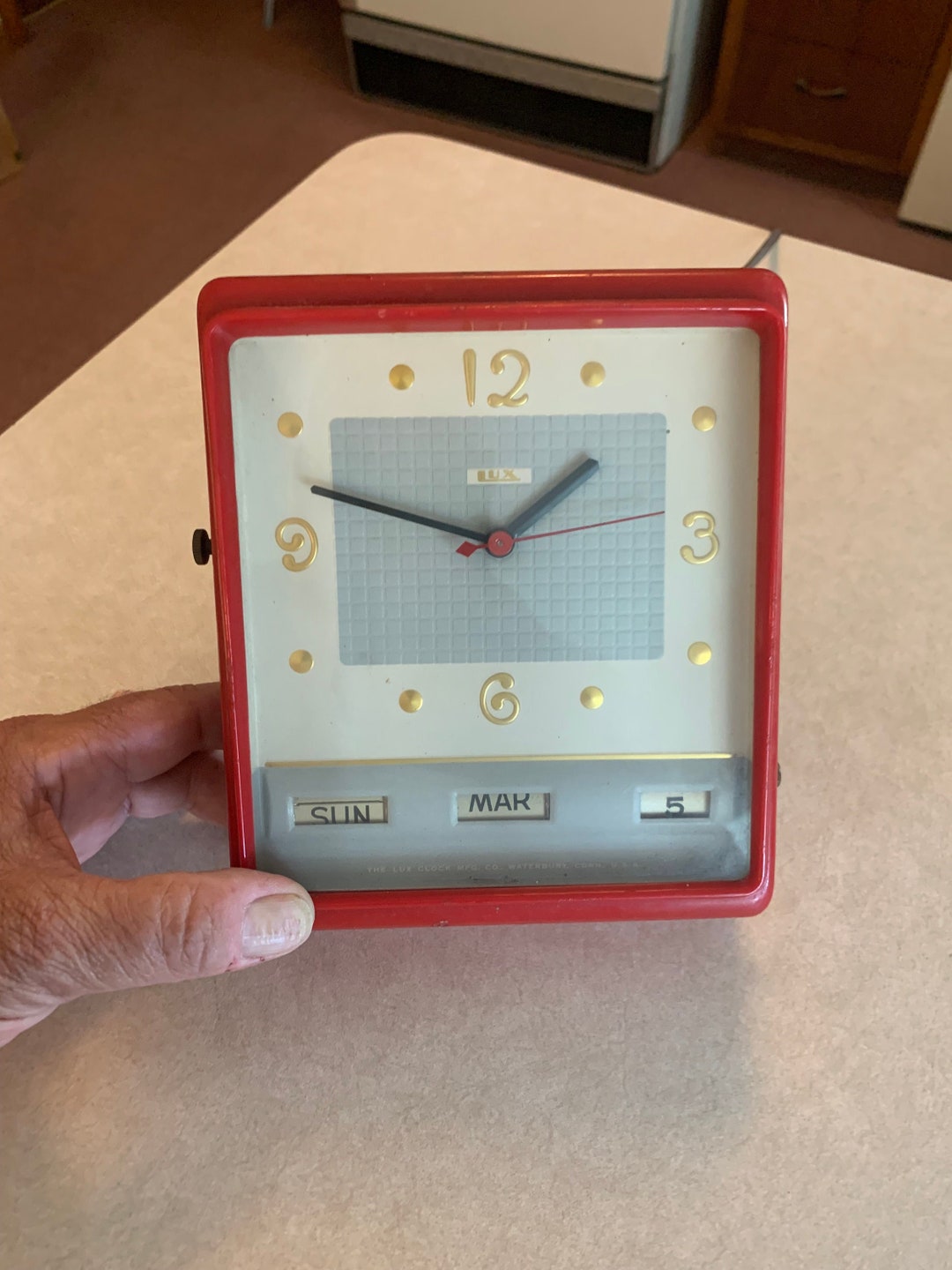 Working Red Kitchen Wall Clock Made by LUX - Etsy
