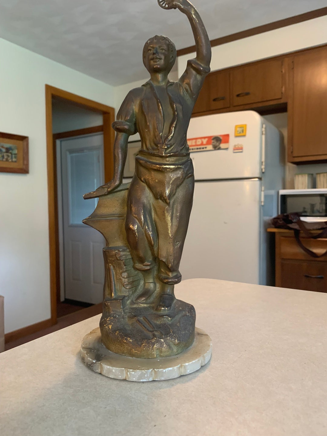 Signed Male Statue Marked FRANCE Alabaster Base - Etsy