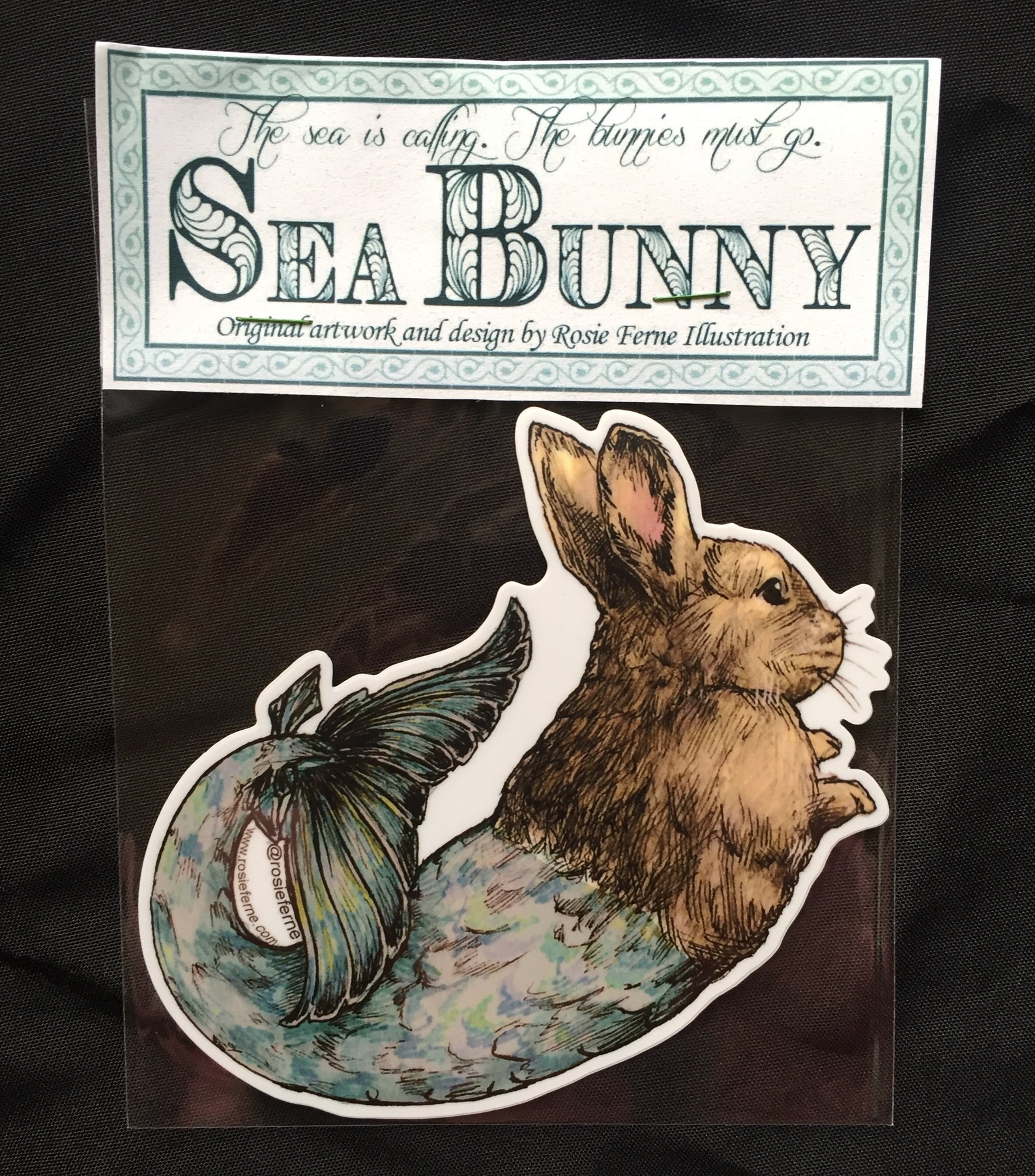 Sea Bunny Vinyl Sticker - Bunny Decal, Rabbit Decal, Easter Decal ...