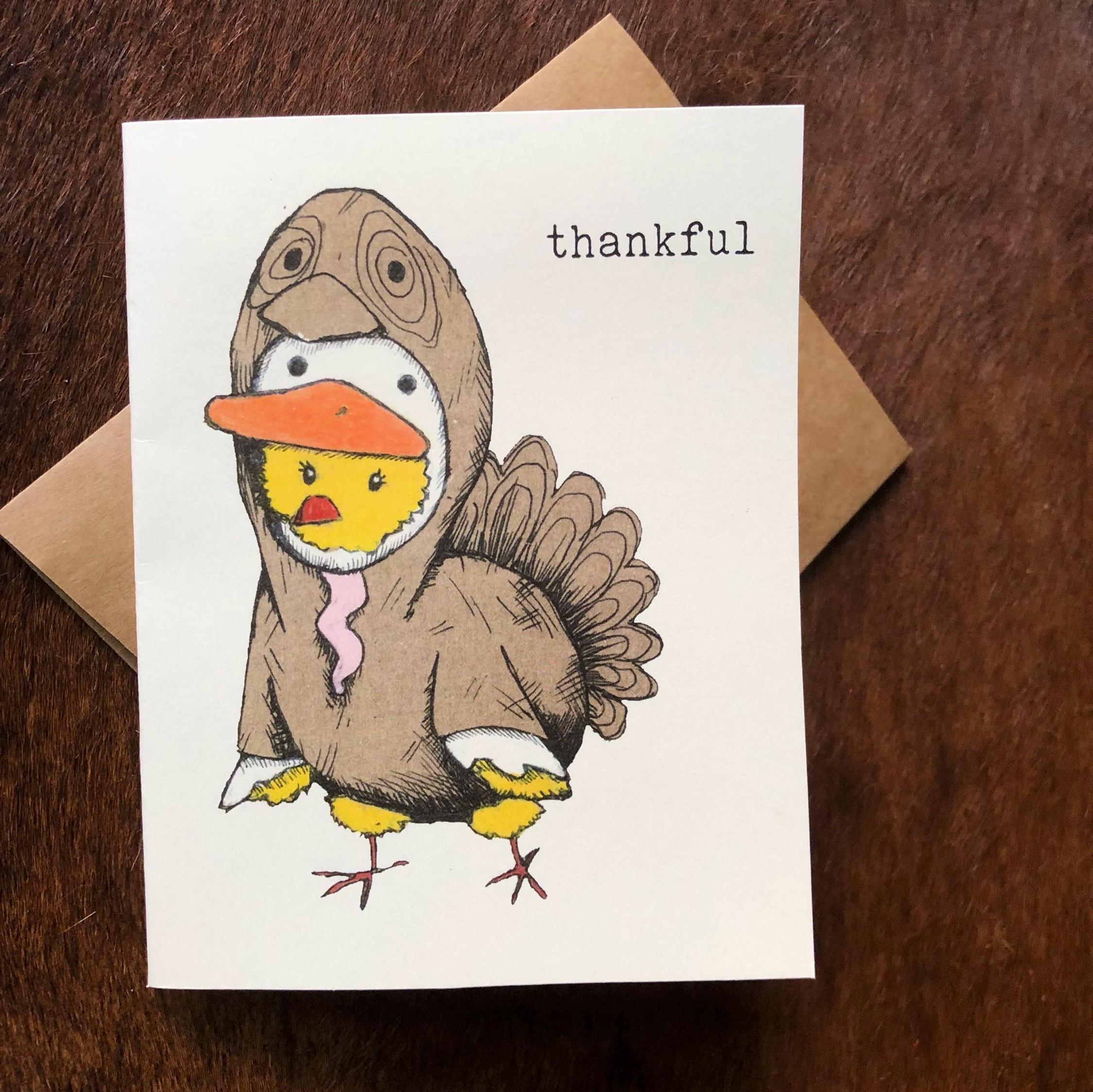 Thanksgiving Card, Turducken Card With "thankful” Text, Cute Funny ...