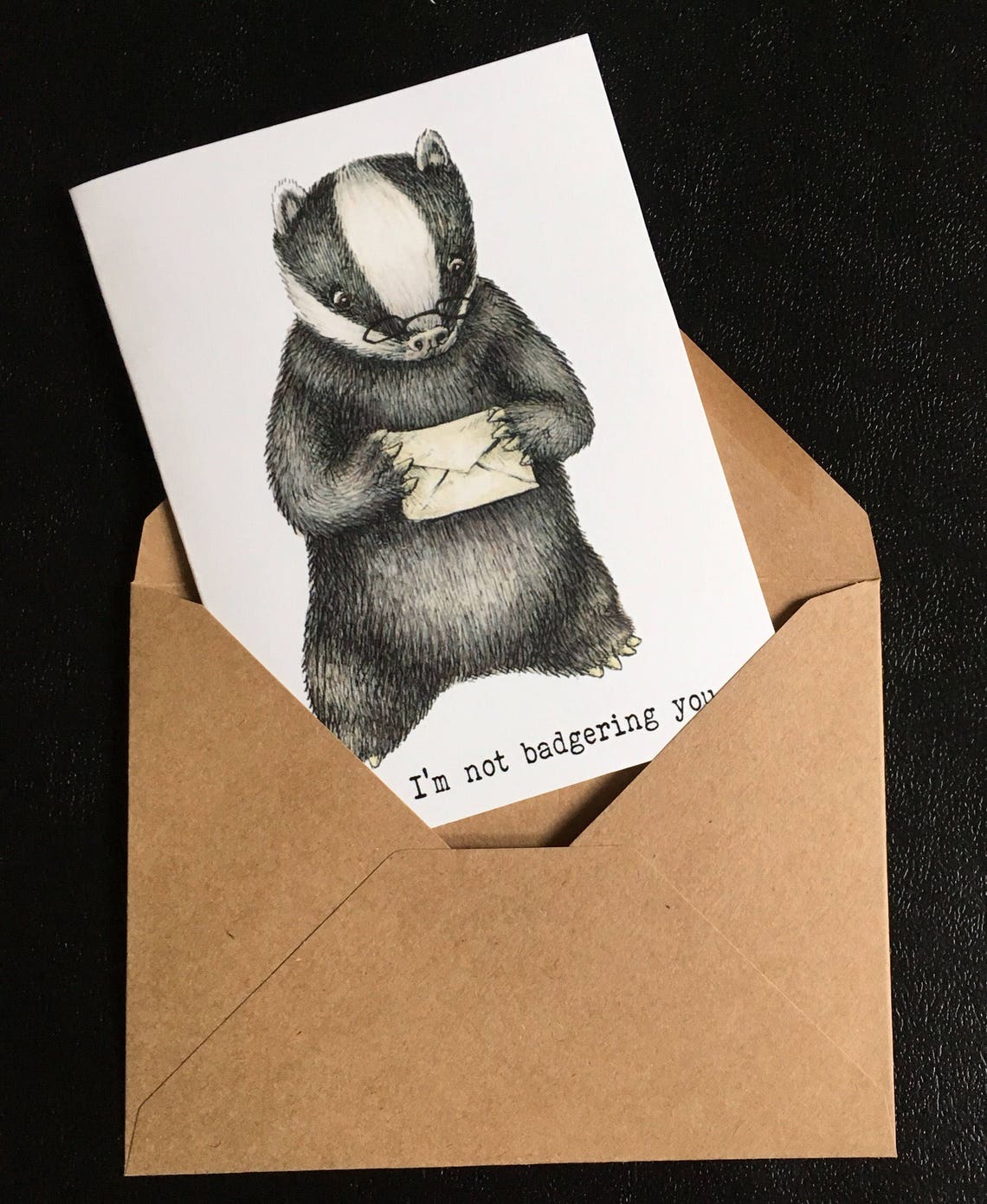 I Hope I'm Not Badgering You Handmade Badger Card Animal - Etsy