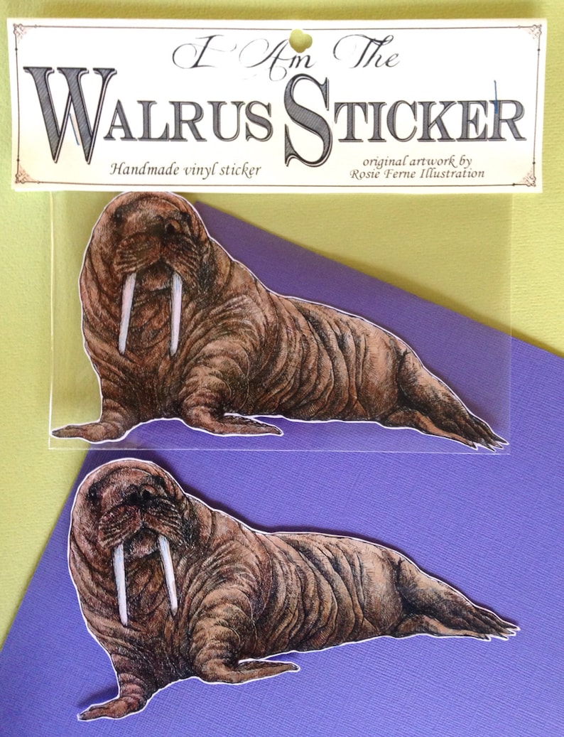 Walrus Vinyl Sticker I Am the Walrus Sticker | Etsy