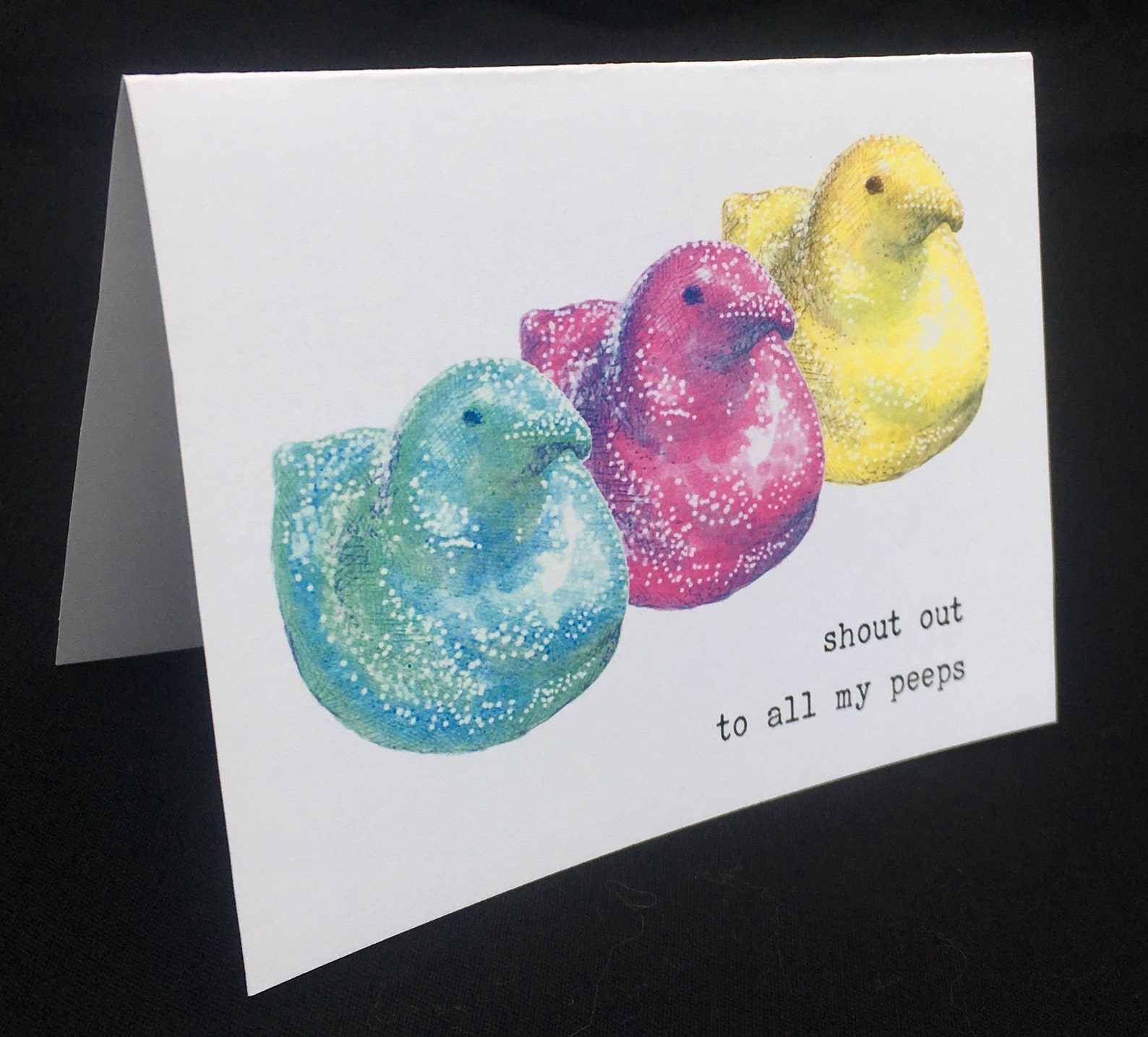 Shout Out to All My Peeps Card Habdmade Funny Easter Card - Etsy