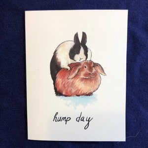 Hump Day Card With Bunnies Humping Wednesday Card Funny Rabbit ...