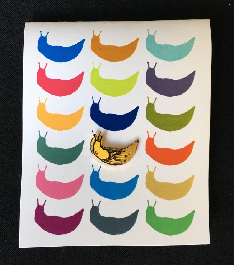 Banana Slug Pin Hard Enamel Lapel Pin With Gold Metal - Etsy