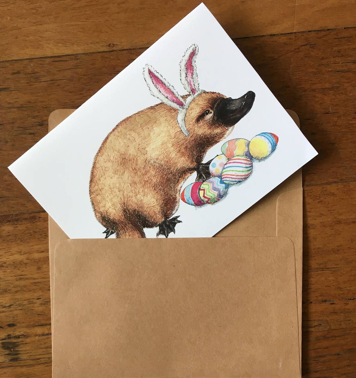 Easter Platypus Card Easter Card With Cute Platypus Wearing - Etsy