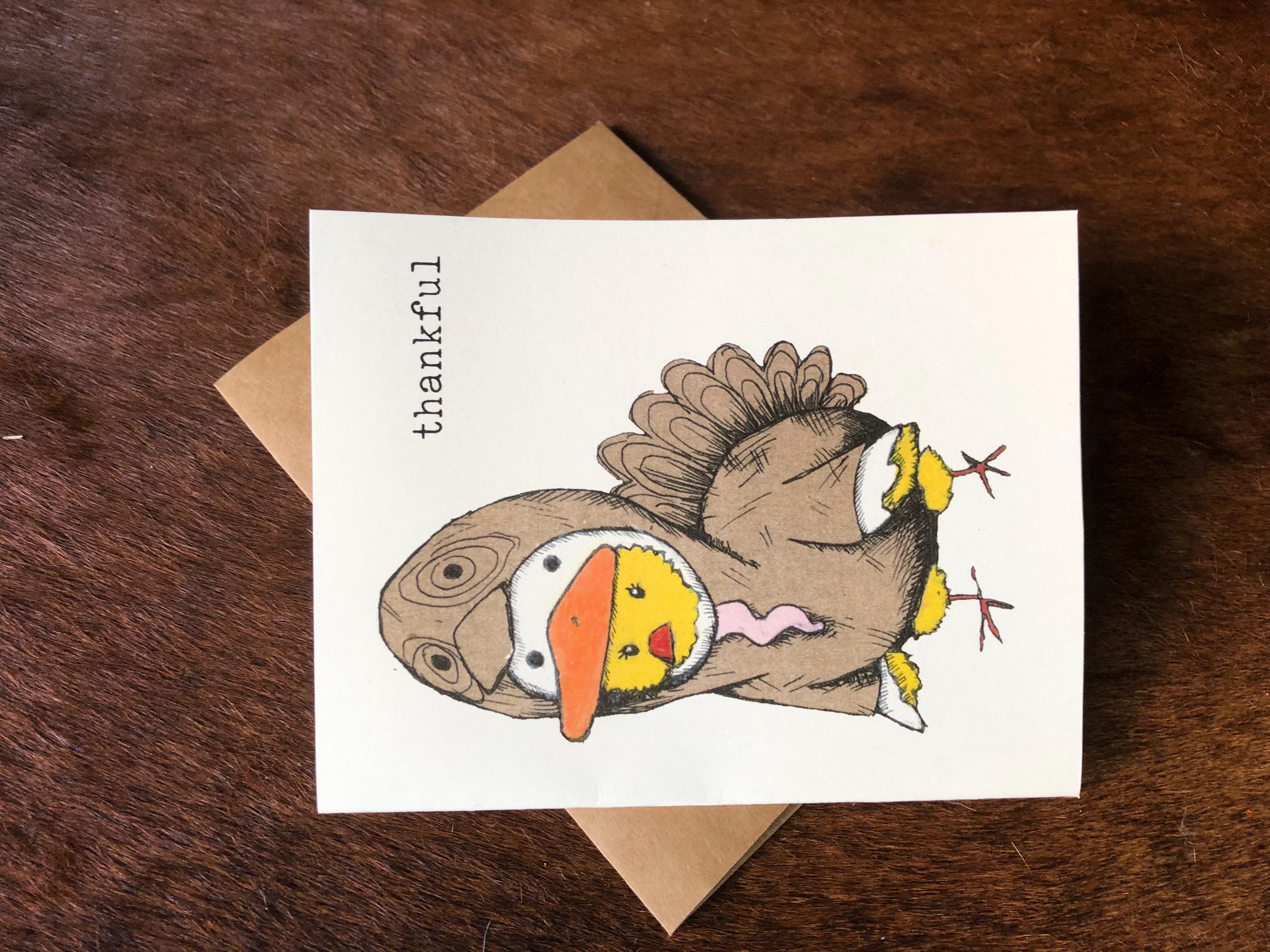 Thanksgiving Card, Turducken Card With "thankful” Text, Cute Funny ...