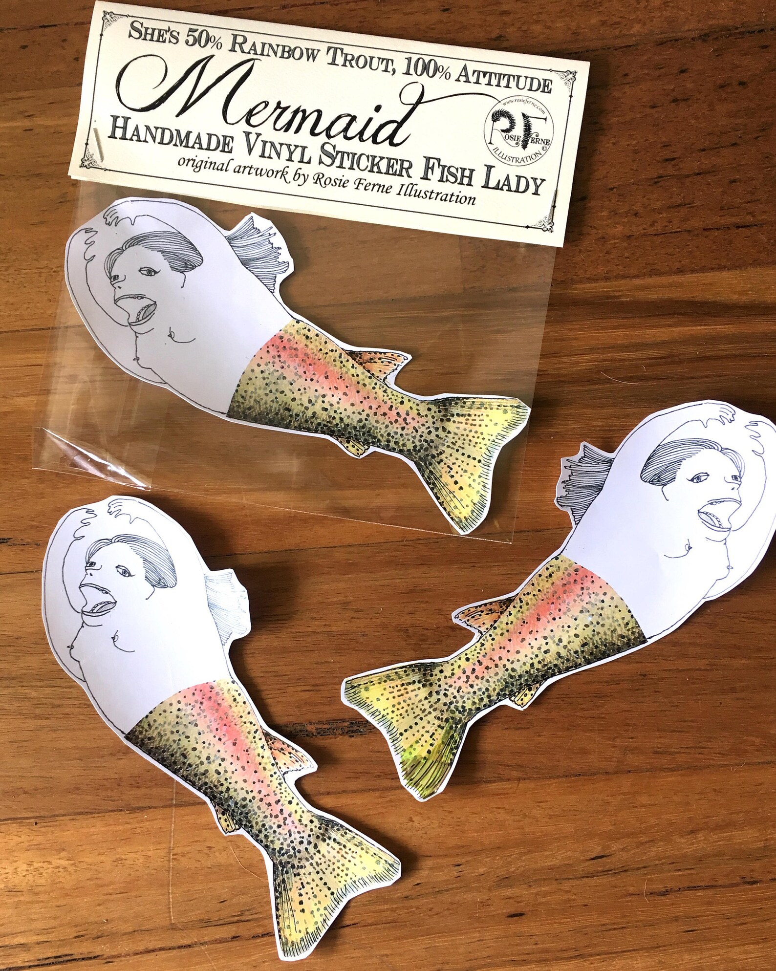 Mermaid Vinyl Sticker Handmade Giant Sticker With Original - Etsy