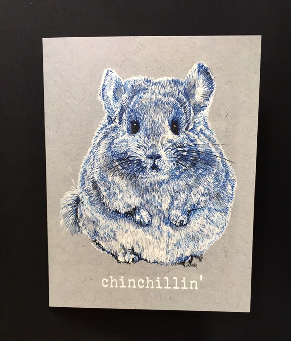 Chinchilla Card chinchillin Text Blank Inside - Etsy