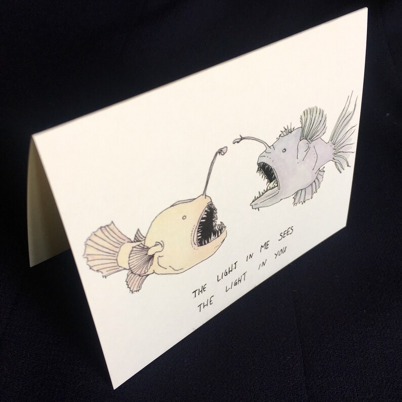 Angler Fish Card "the Light in Me Sees the Light in You" Namaste Yoga ...