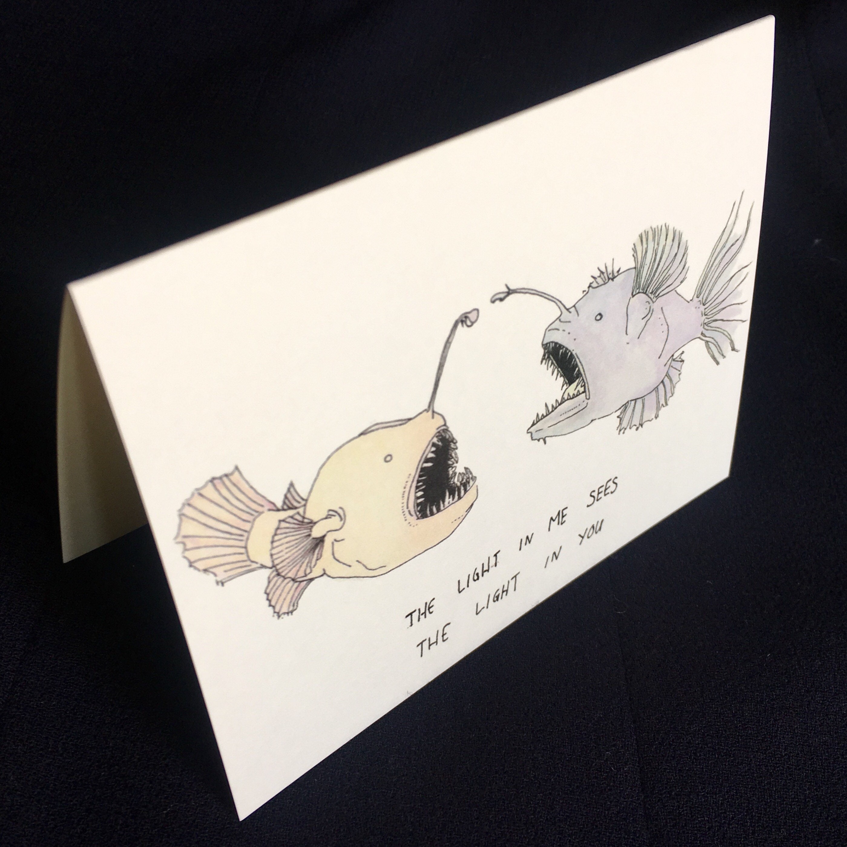 Angler Fish Card "the Light in Me Sees the Light in You" Namaste Yoga ...