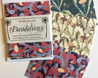 Dandelion Wildflower Flower Note Card Set of 10 - Etsy