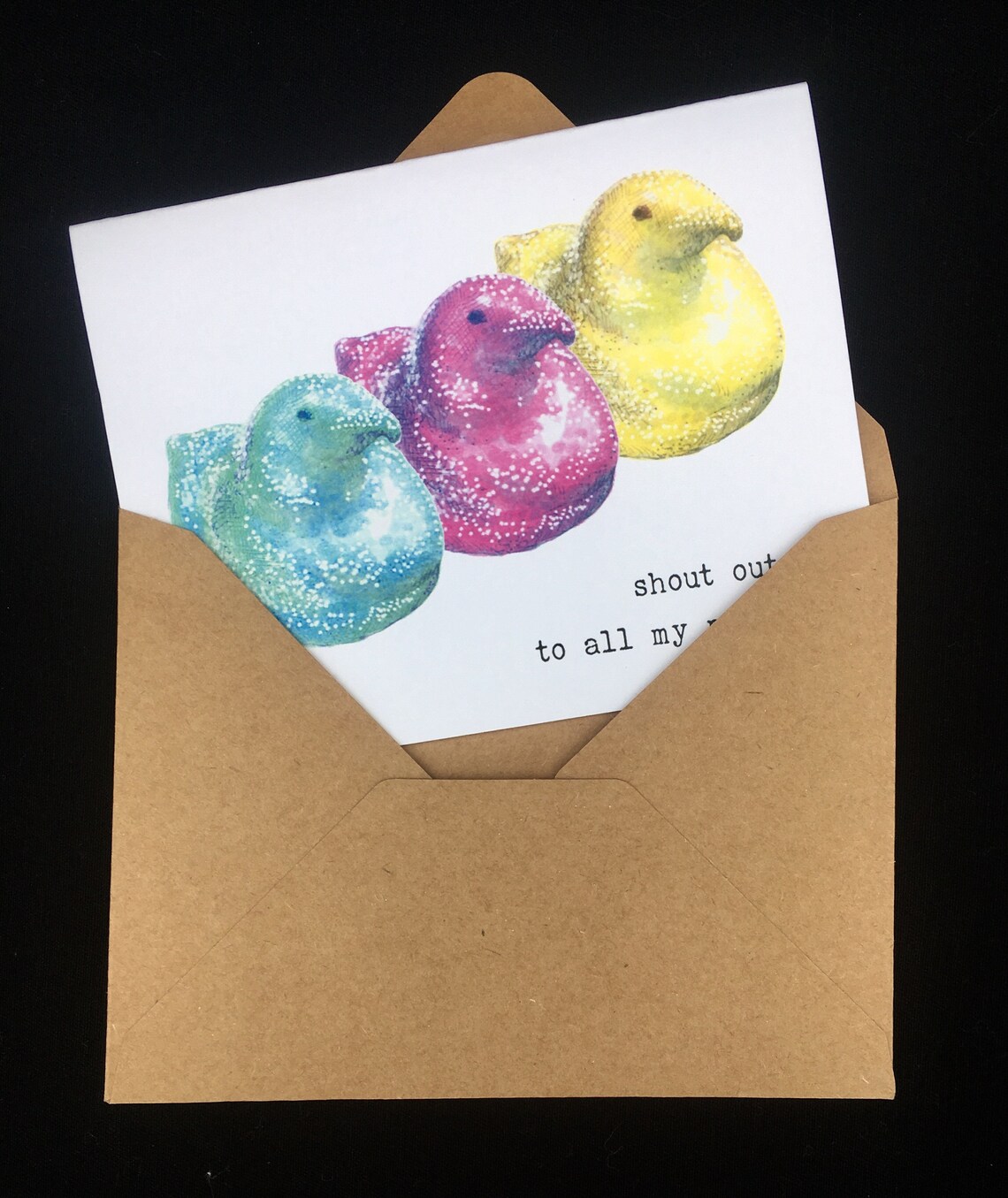 Shout Out to All My Peeps Card Habdmade Funny Easter Card - Etsy