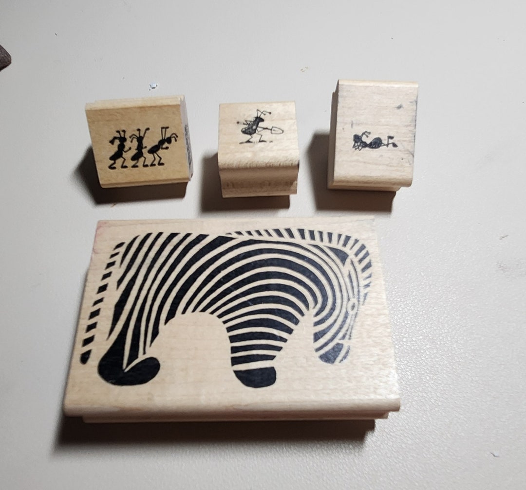 Zebra Stamp / Ant Stamp / Wood Stamp / Rubber Stamp / Craft Stamp ...