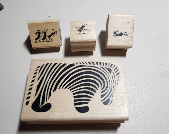 Zebra Stamp / Ant Stamp / Wood Stamp / Rubber Stamp / Craft Stamp ...