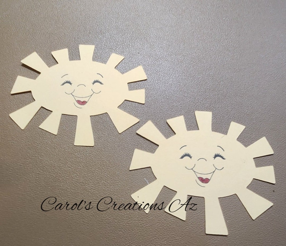 Sun Die Cut / Stamped Sun Die Cut / Scrapbooking / Card Making / Junk ...