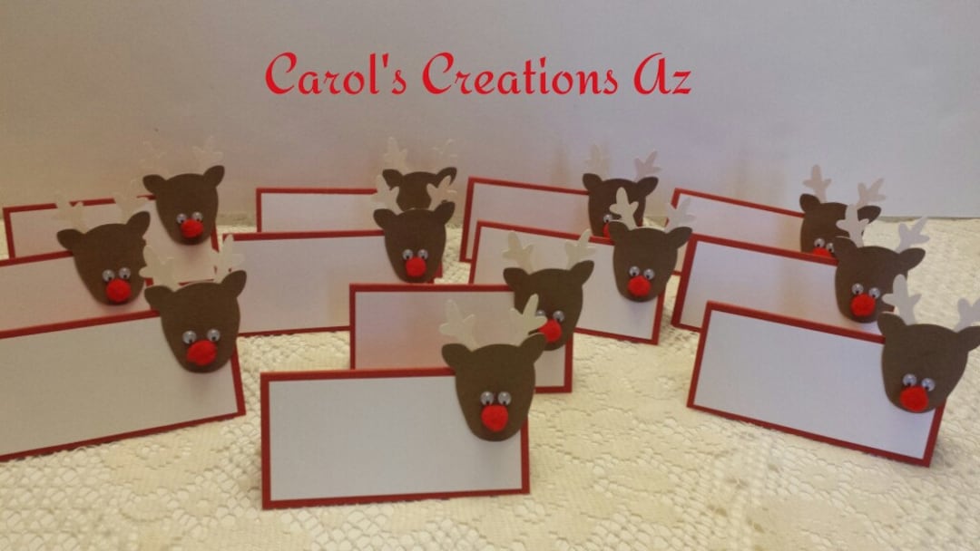 12 Reindeer Place Cards / Reindeer Escort Card / Christmas Place Card ...