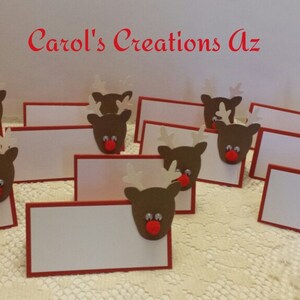 12 Reindeer Place Cards / Reindeer Escort Card / Christmas Place Card ...