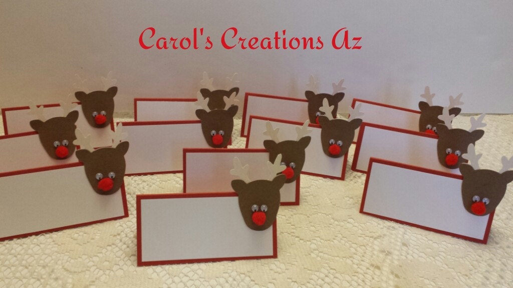12 Reindeer Place Cards / Reindeer Escort Card / Christmas Place Card ...