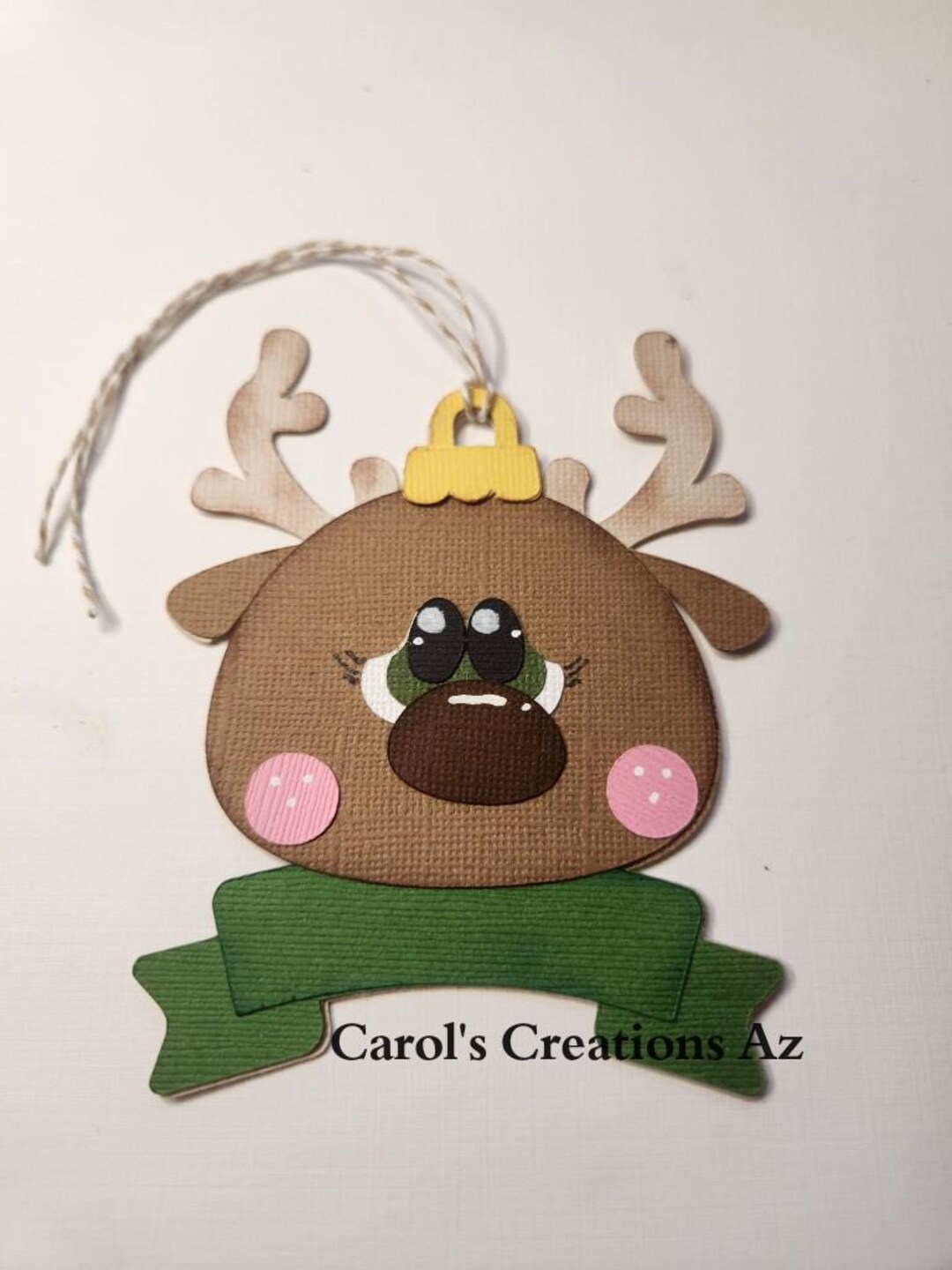 Handmade Christmas Gift Tag / 3 Reindeer Gift Tags / Christmas Gift Tag ...