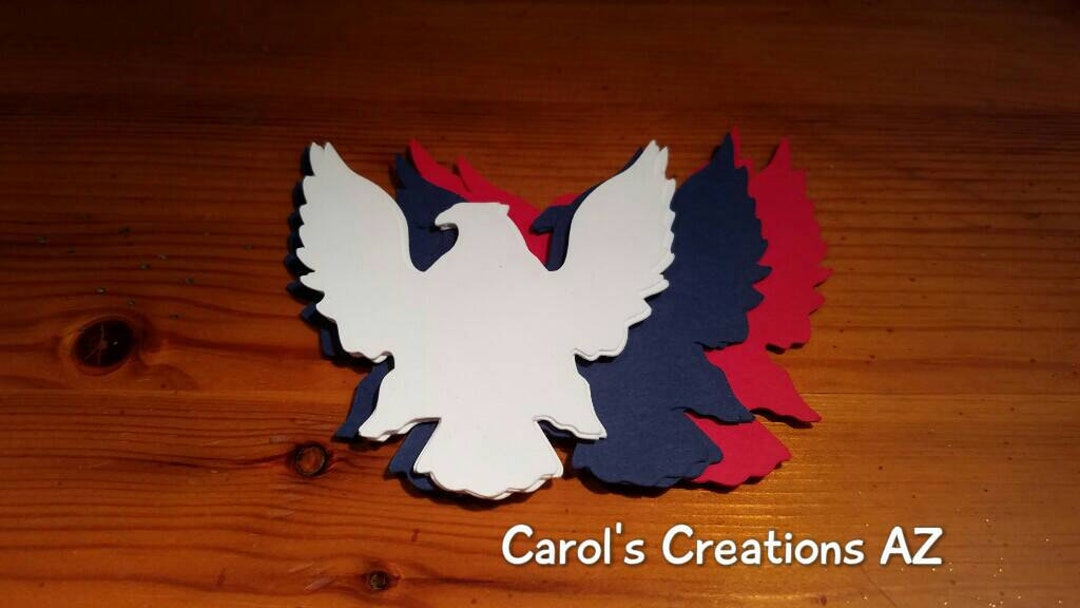 12 Eagle Die Cuts / Red, White, and Blue Eagles / Patriotic Die Cuts ...