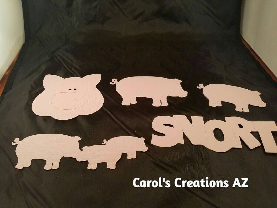 10 Pig Die Cuts / Pig Die Cuts / Pig Face Die Cut / Pig Saying Die Cut ...