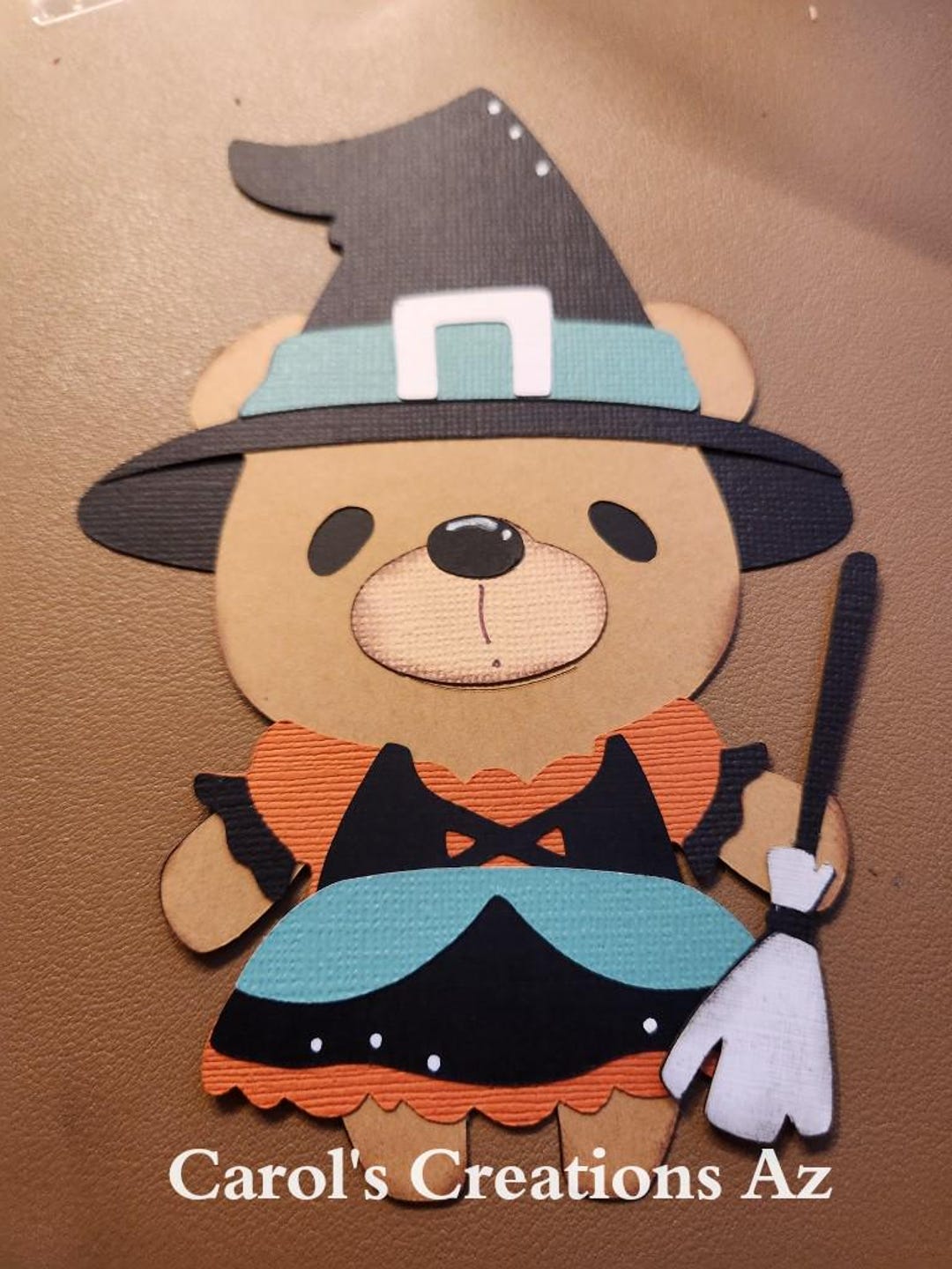 Teddy Bear Witch Die Cut / Halloween Teddy Bear Die Cut / Witch Bear Die Cut / Halloween Bear ...